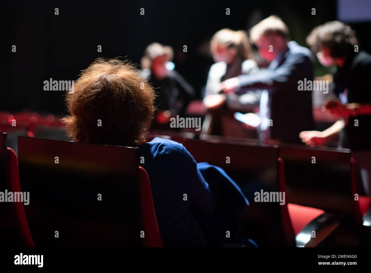 audience taking seats before theater performance Stock Photo - Alamy