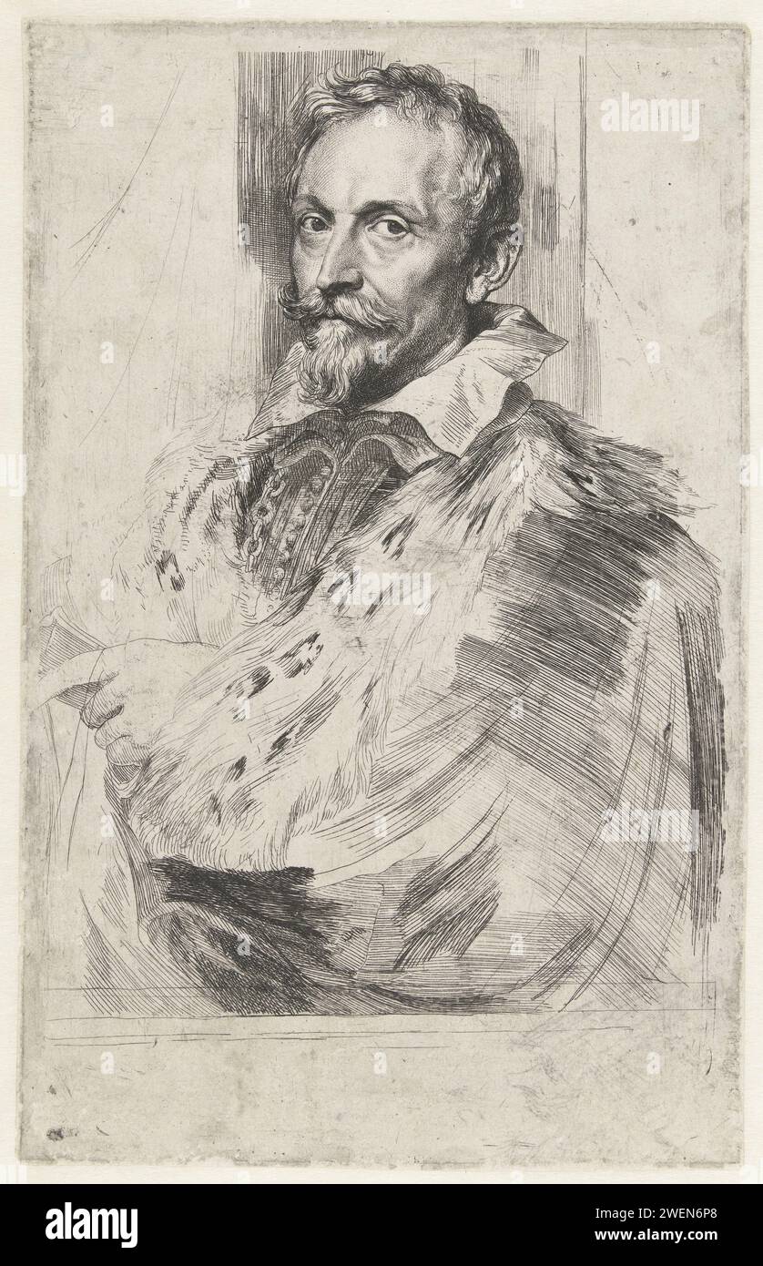 Portrait of Jan van den Wouwer, counselor of Archhertog Albrecht van ...