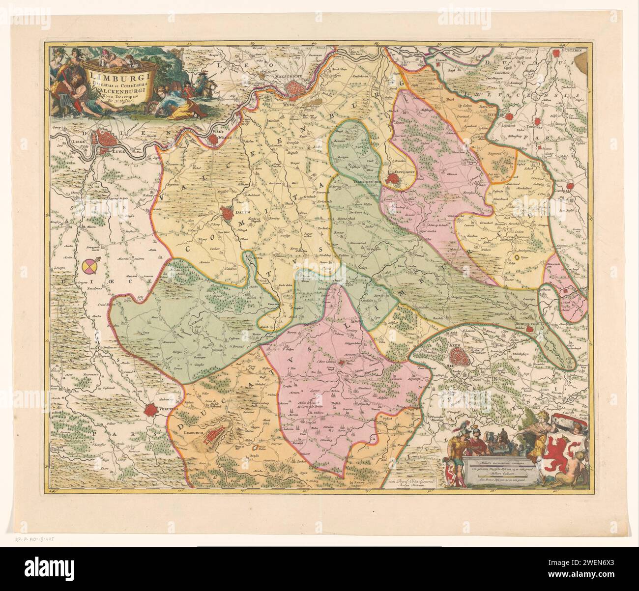 Map of the Duchy of Limburg and the Graafschap Valkenburg, Anonymous ...