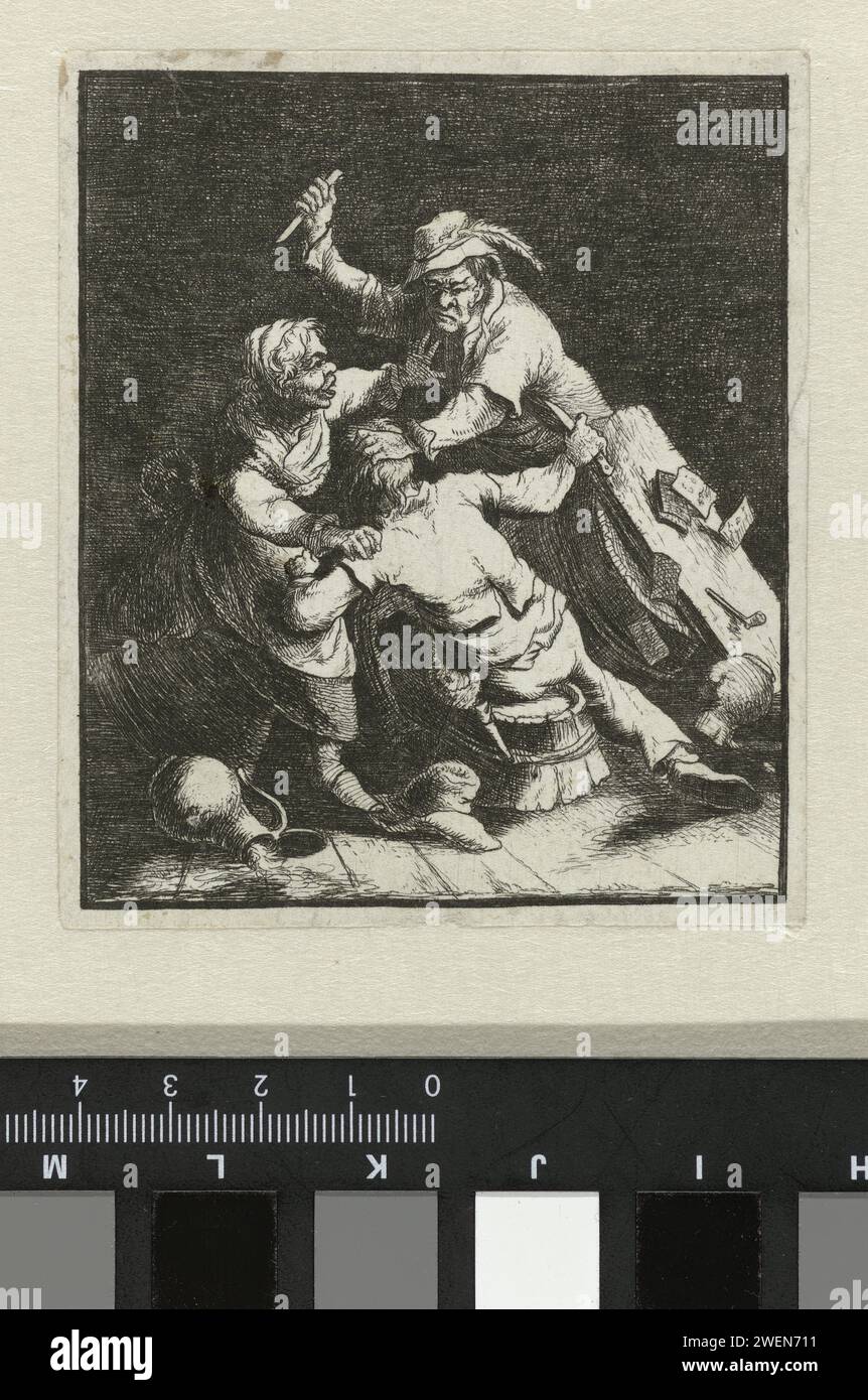 Fighting farmers in Herberg, 1600 - 1699 print Two fighting farmers and ...