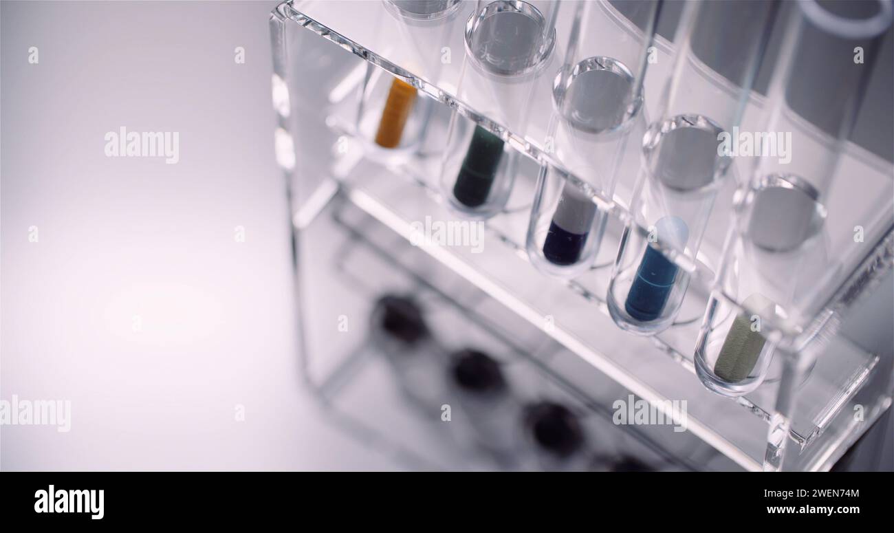 Test Tubes Filled with Pills and Drugs Stock Photo - Alamy