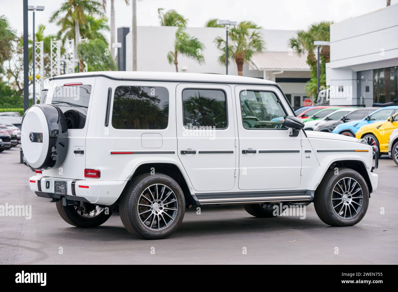 Miami, FL, USA - January 25, 2024: White Mercedes G Wagon 2024 model ...