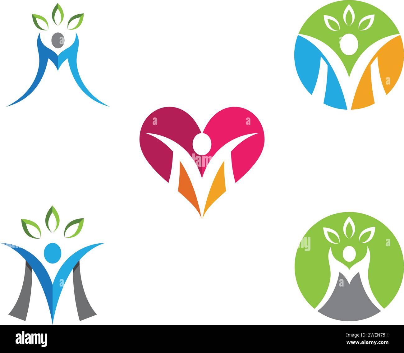 Human character logo sign Health care logo sign Stock Vector Image ...