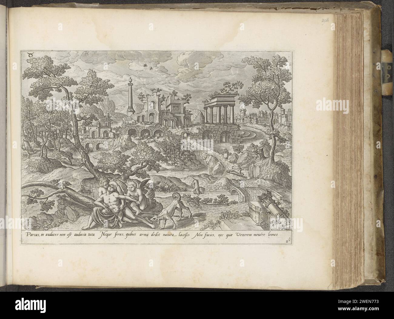 Venus and the Dead Adonis, 1653 - 1654 print Landscape with ruins ...