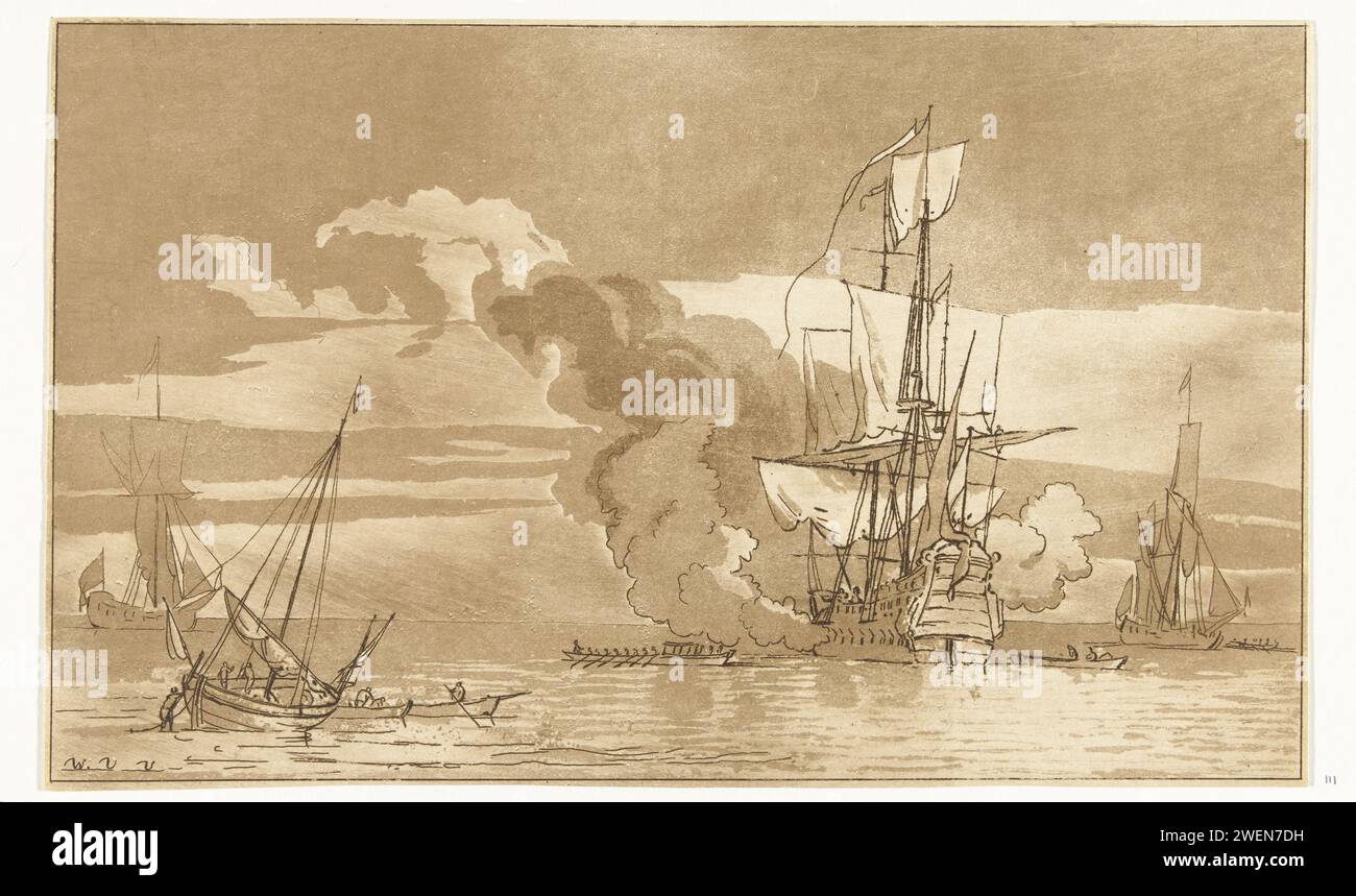 ZeeSlag, Anthonie van den Bos, after Willem van de Velde (II), After ...