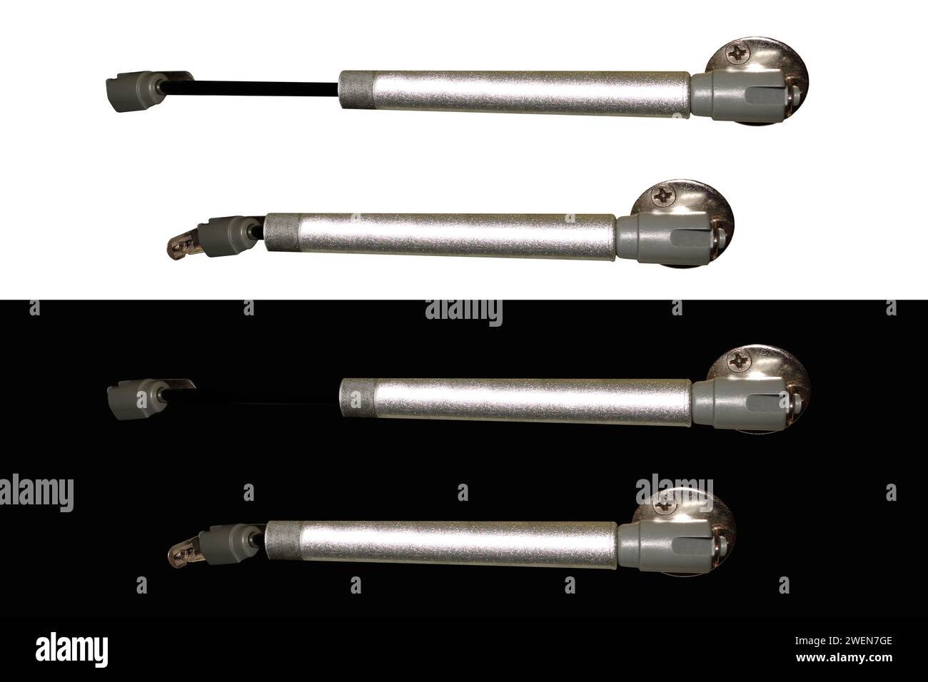 Horizontal furniture lift with telescopic shock absorber on white and ...