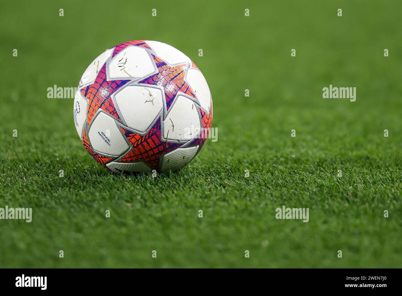 Barcelona, Spain. 25th Jan, 2024. The official UWCL match ball from ...