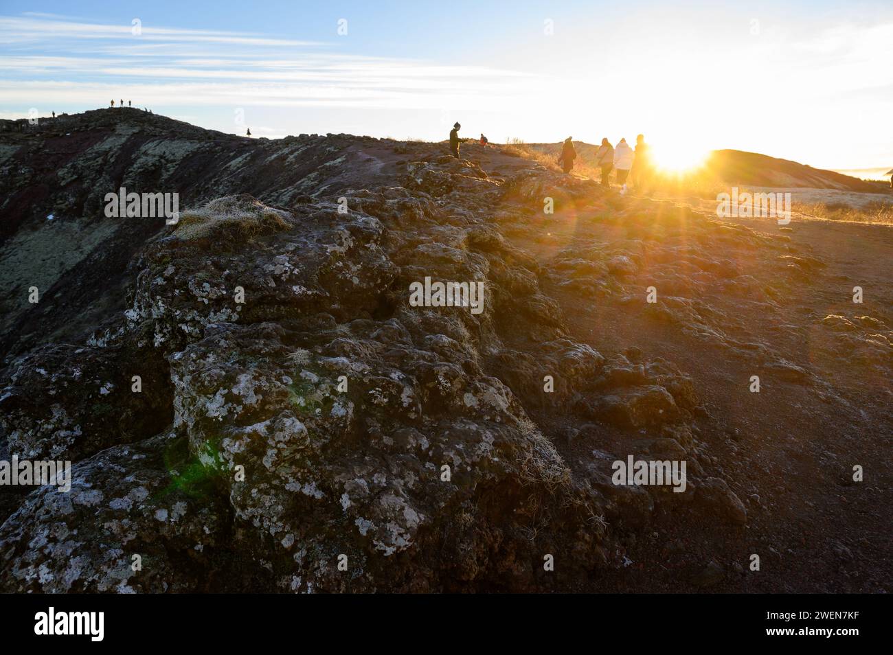 Volcanic Sunset: Nature's Fiery Farewell Stock Photo - Alamy