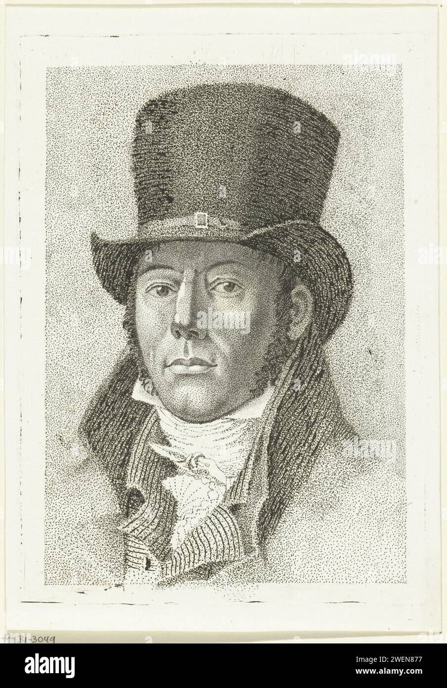 Portrait of Jacob Ernst Marcus with top hat, Anthonie van den Bos ...
