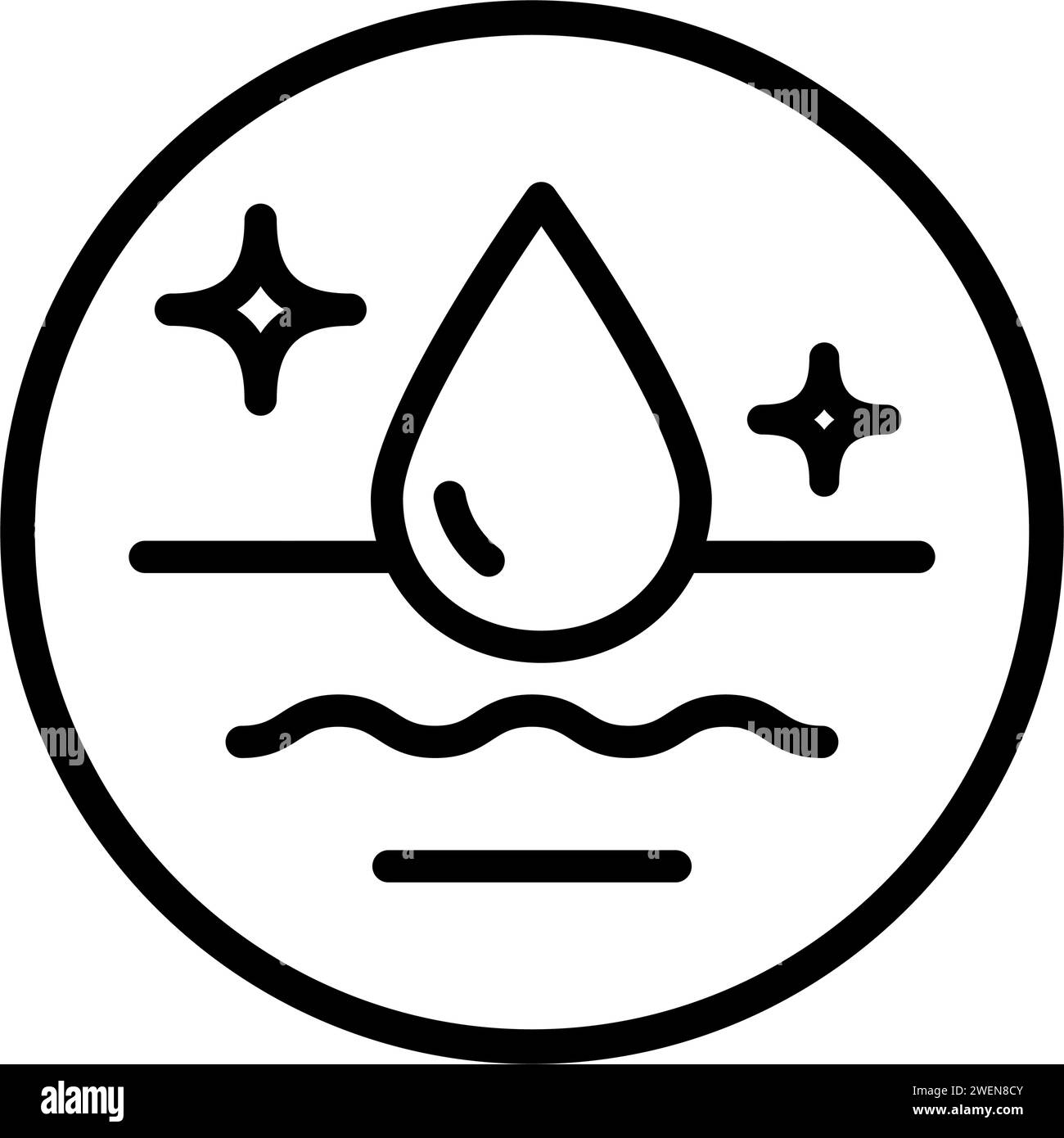 Moisture line icon, vector pictogram of moisturizing cream. Skin Layer Absorb Water Drop, Anti ...
