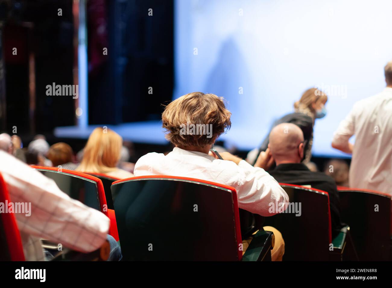 audience taking seats before theater performance Stock Photo - Alamy