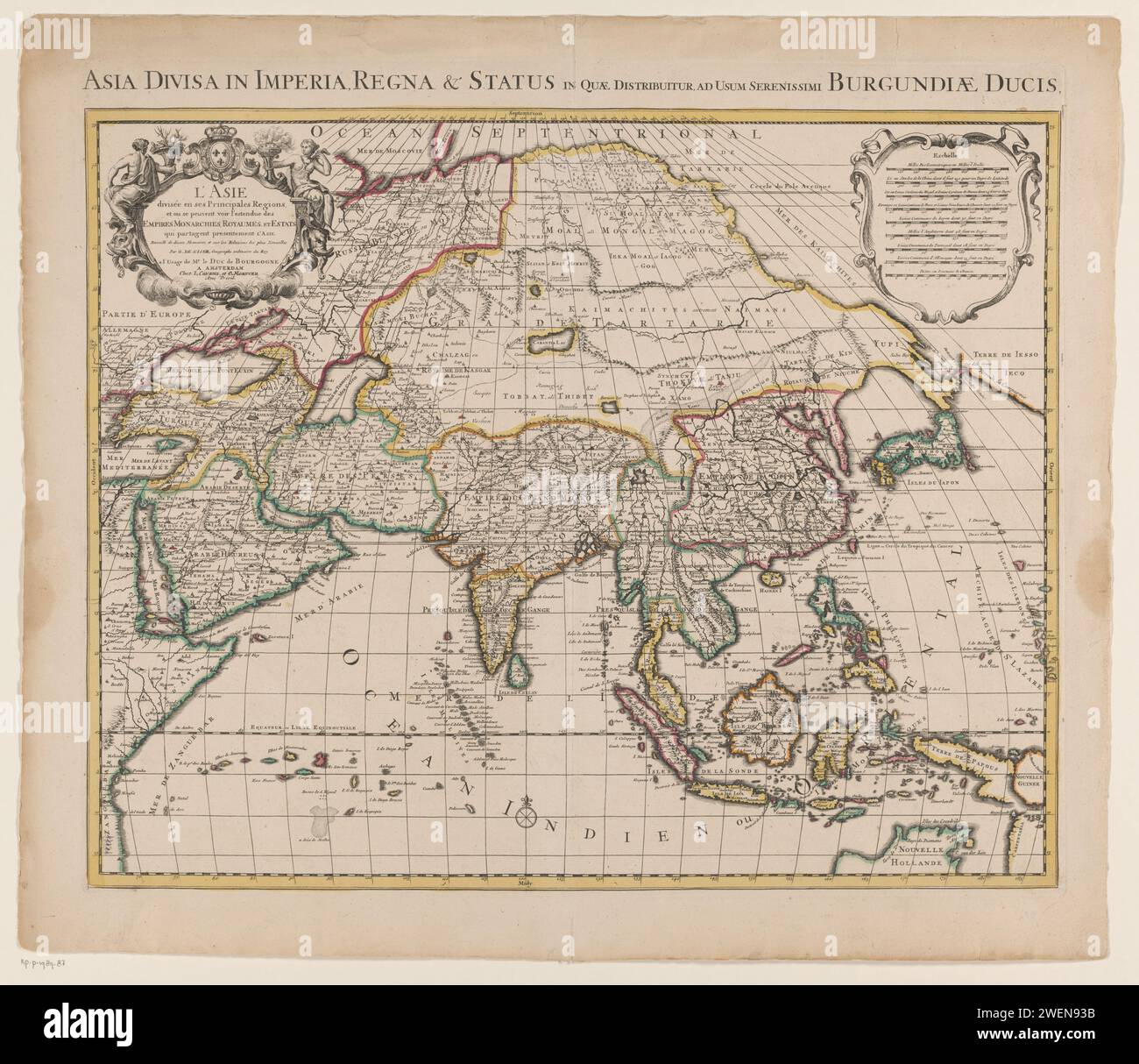 Map of Asia, 1721 - 1774 print paper engraving / etching (map of) Asia ...