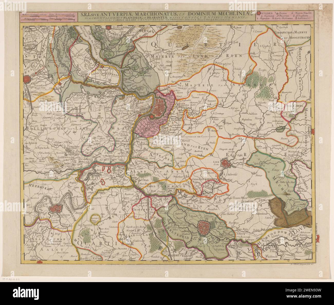 Map of the quarter of Antwerp, part of the Duchy of Brabant, Abraham ...