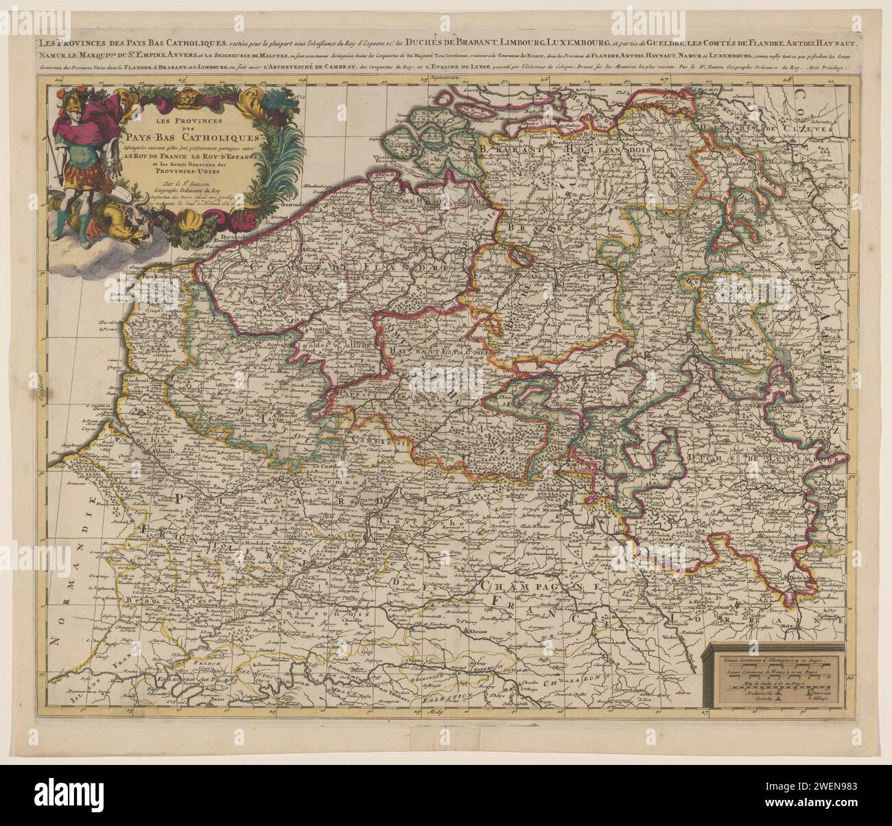 Map of the Southern Netherlands, Anonymous, 1675 - 1711 print Map of ...