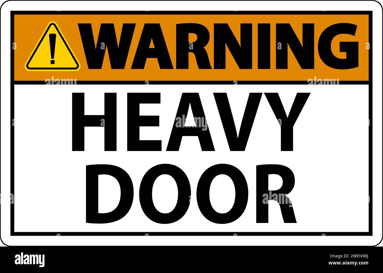 Warning Sign, Heavy Door Stock Vector Image & Art - Alamy