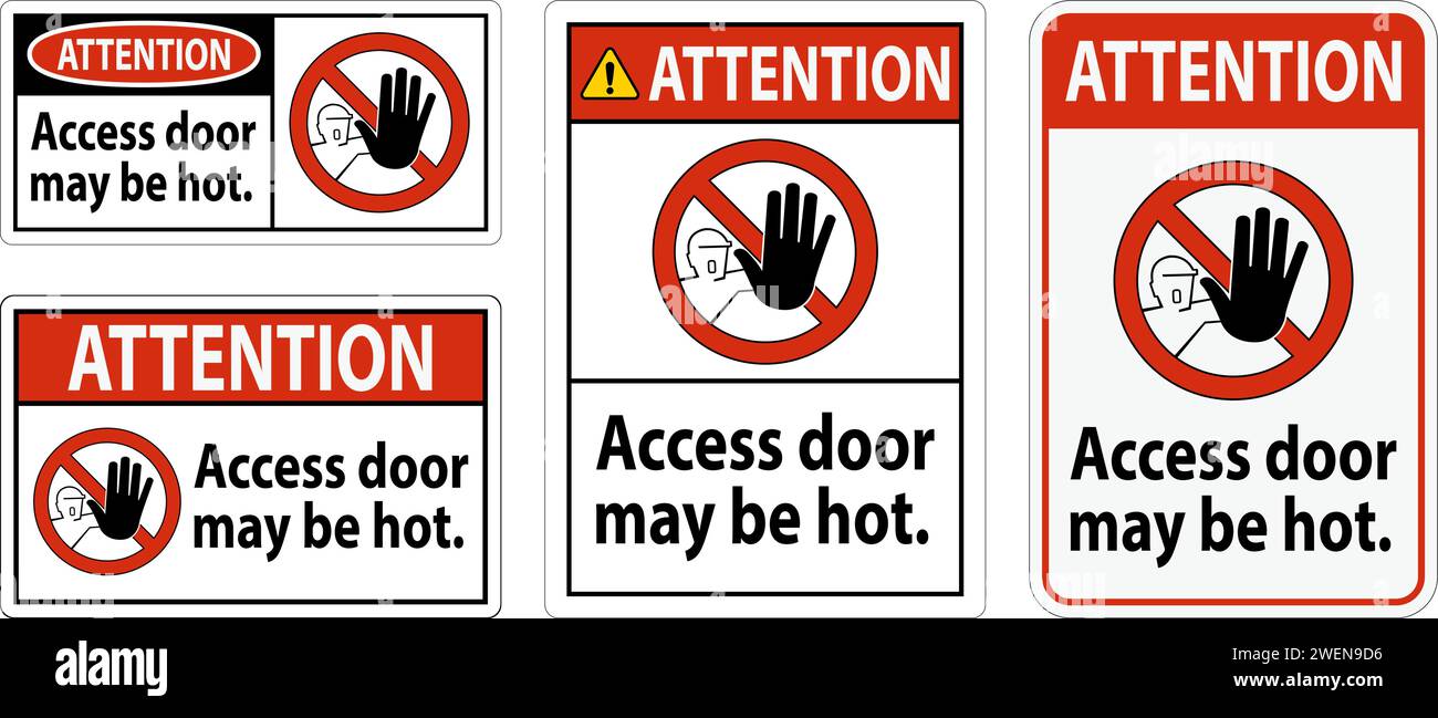 Attention Sign, Caution, Access Door May Be Hot Stock Vector Image ...