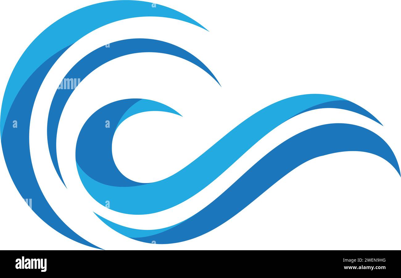 Water Wave symbol and icon Logo Template vector Stock Vector Image ...
