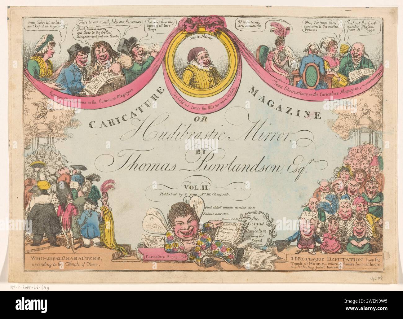 Karikatural Figures, 1807 print In the middle of a mirror with a jar ...