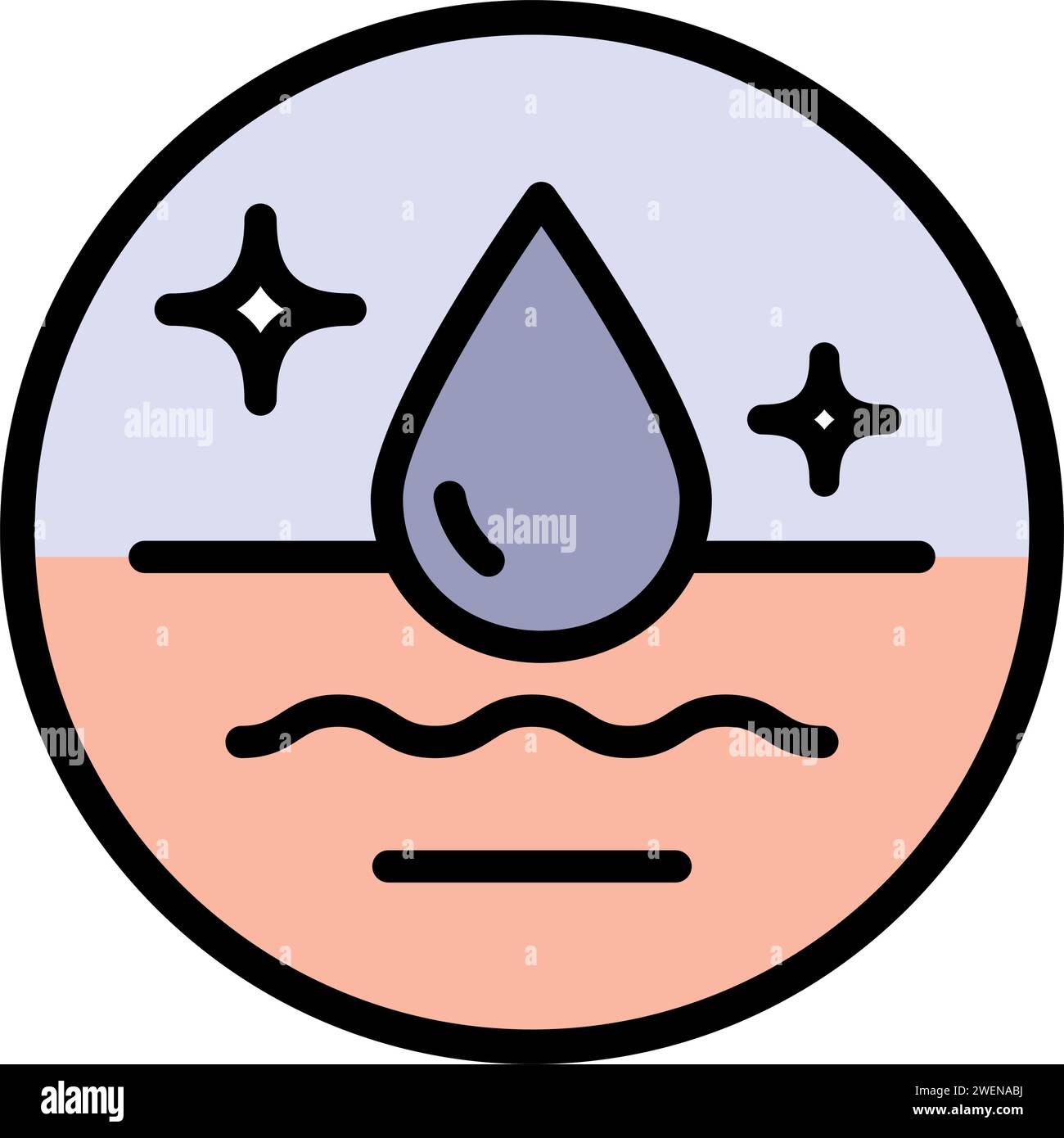 Moisture color icon, vector pictogram of moisturizing cream. Skin Layer ...