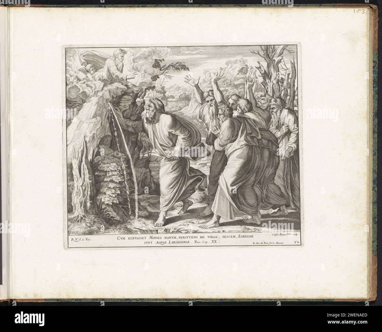 Moses hits water from the rock, Cesare Fantetti, After Rafaël, 1675 ...