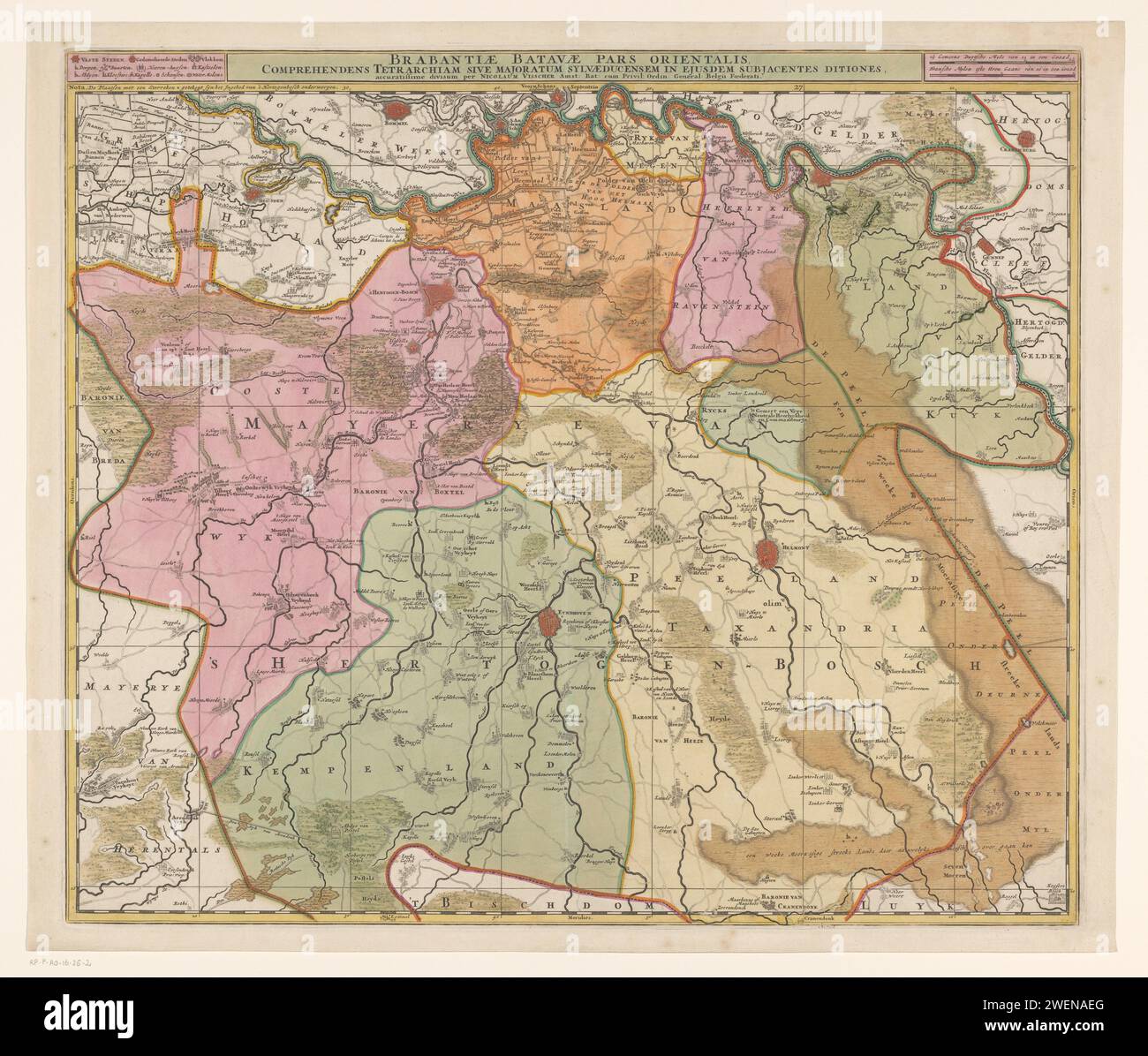 Map of Brabant, Anonymous, 1677 - 1720 print Map of the eastern part of ...