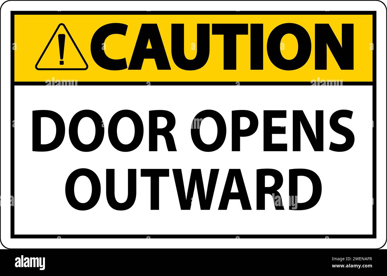 Caution Sign Door Opens Outward Stock Vector Image & Art - Alamy
