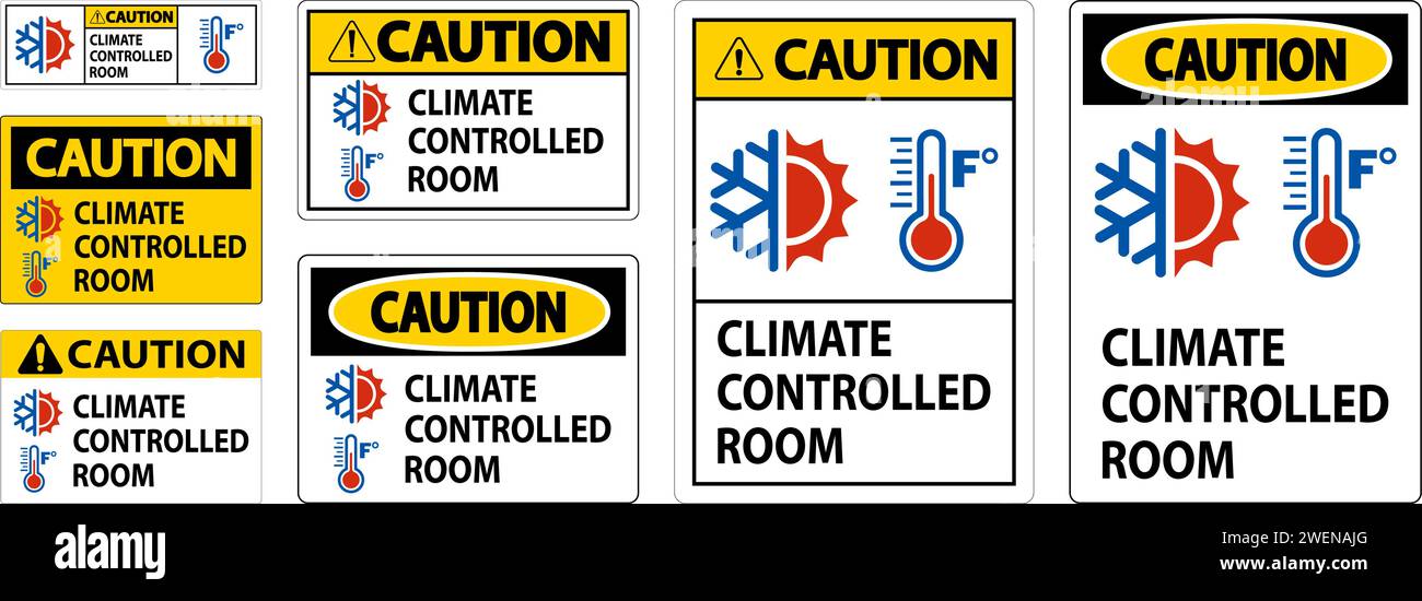 Door Caution Sign, Keep Doors Closed, Climate Controlled Room Stock ...