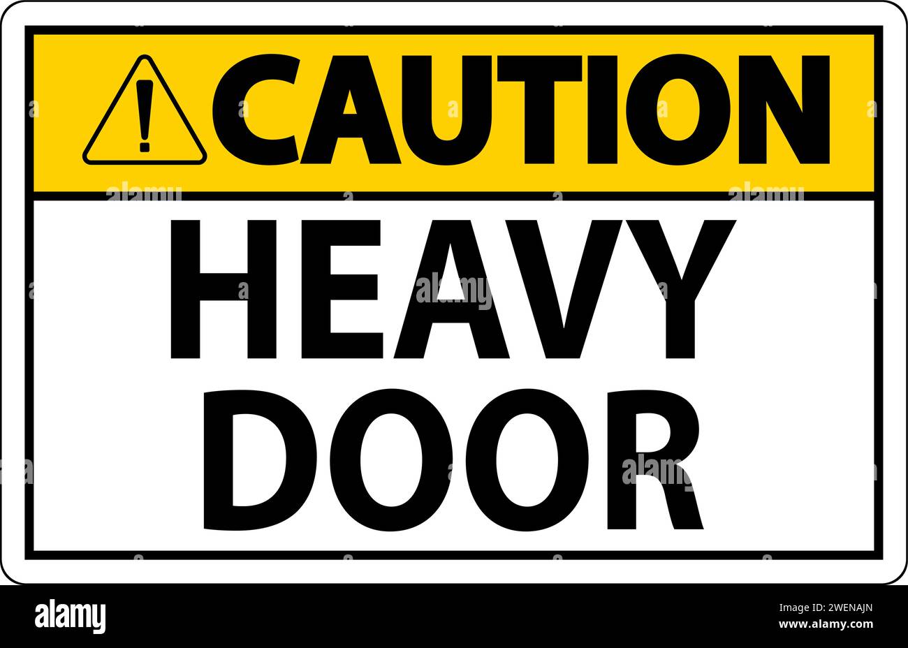 Caution Sign, Heavy Door Stock Vector Image & Art - Alamy