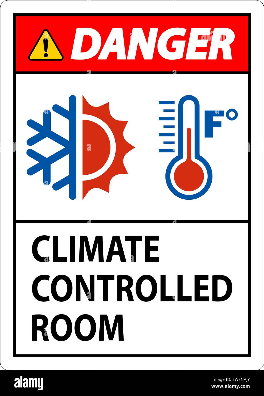 Door Danger Sign, Keep Doors Closed, Climate Controlled Room Stock ...