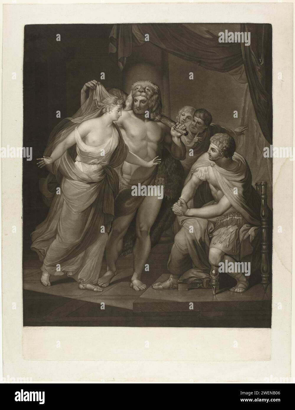 Hercules brings Alcestis back from the underworld, 1795 print Hercules ...