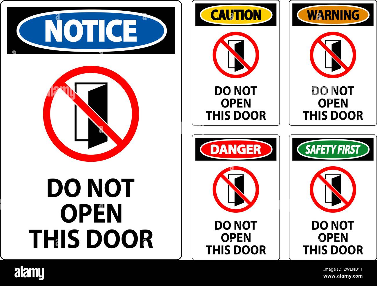 Danger Sign, Do Not Open This Door Stock Vector Image & Art - Alamy