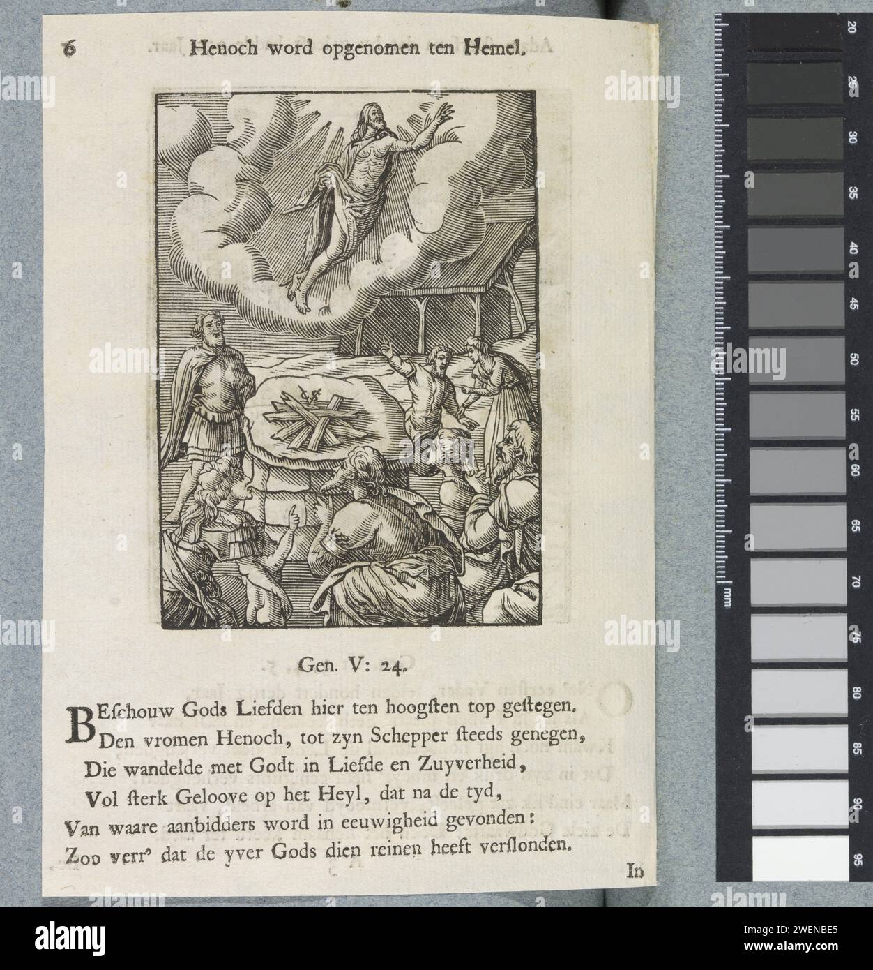 Ascension of Christ, 1740 print Enoch sails to heaven. People watch him ...