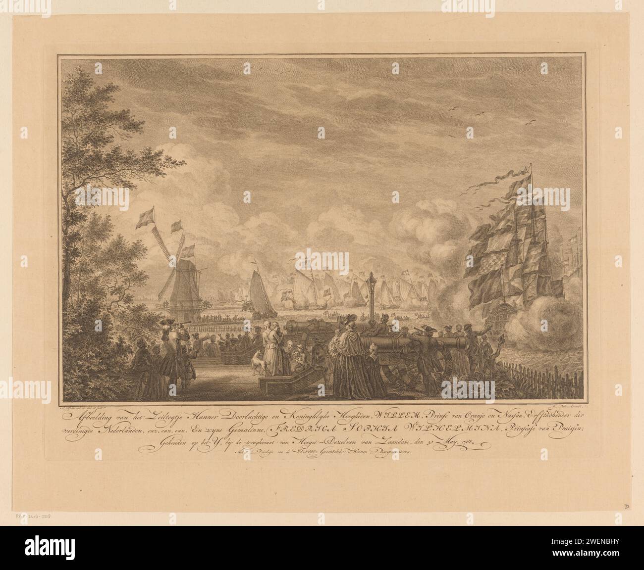 Sailing trip from Willem V and Wilhelmina van Pruisen on the IJ, 1768 ...