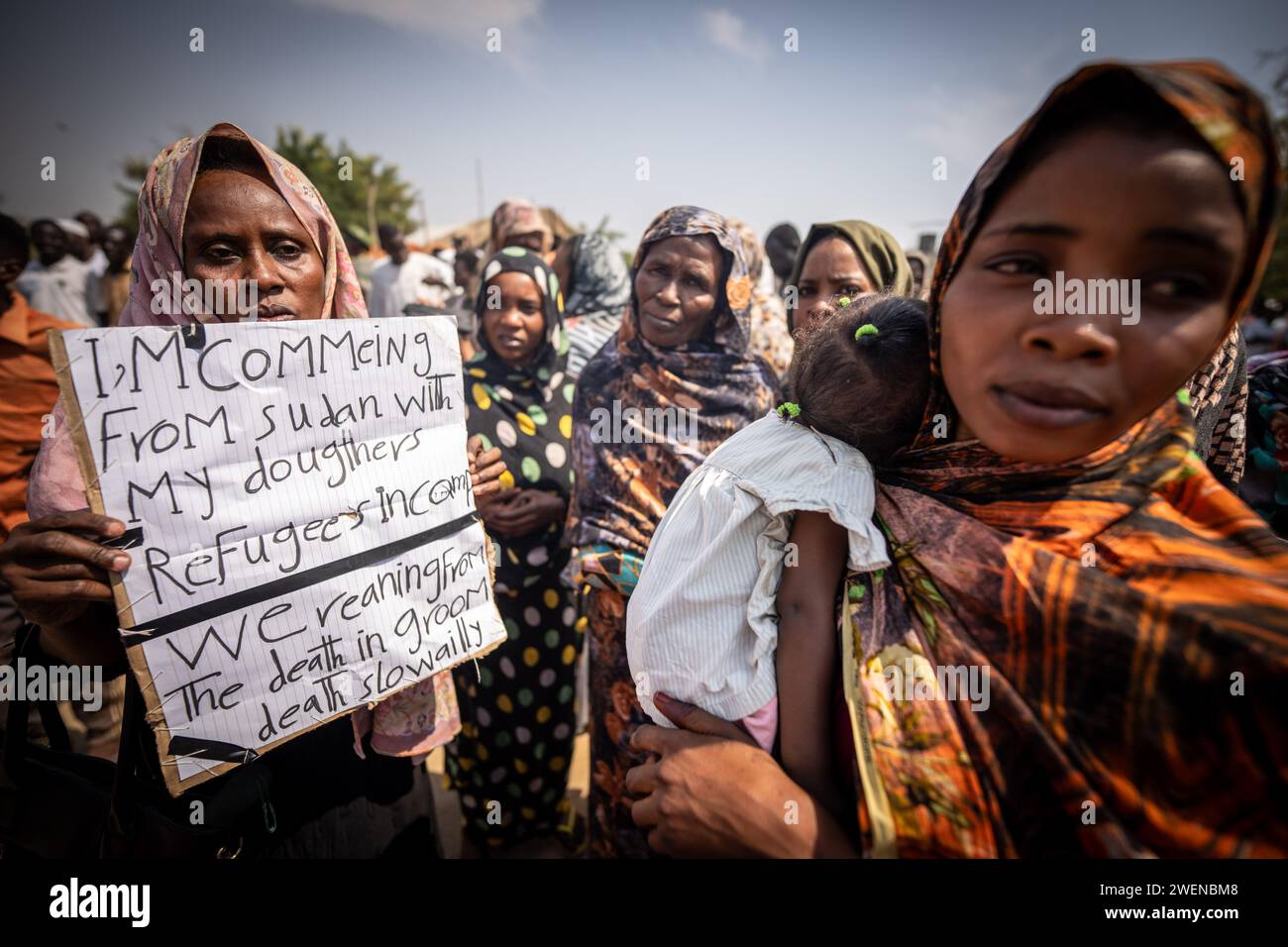 Juba, South Sudan. 26th Jan, 2024. Refugee women stand in the Gorom ...