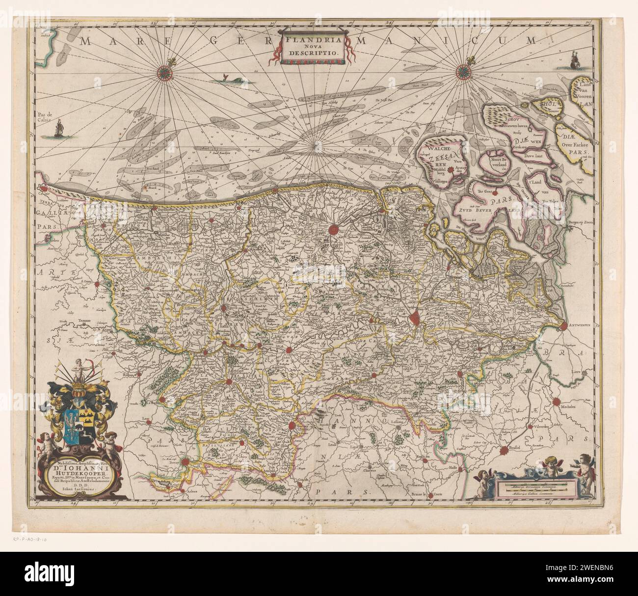 Map of Flanders and Zeeland, Anonymous, 1666 - c. 1680 print Map of ...