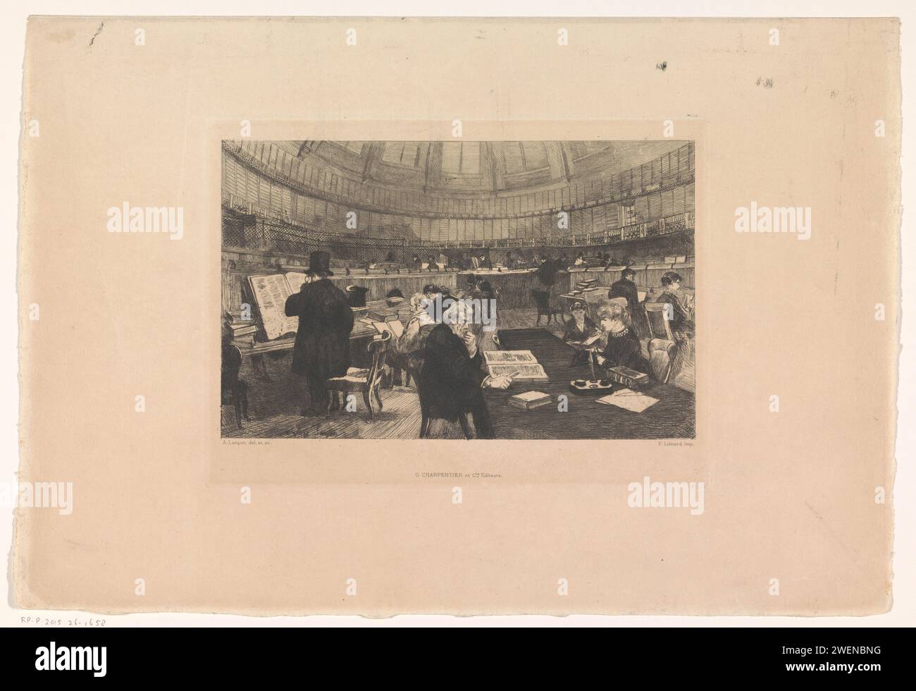 Reading room of the British Museum, Auguste André Lançon, 1869 - 1887 ...