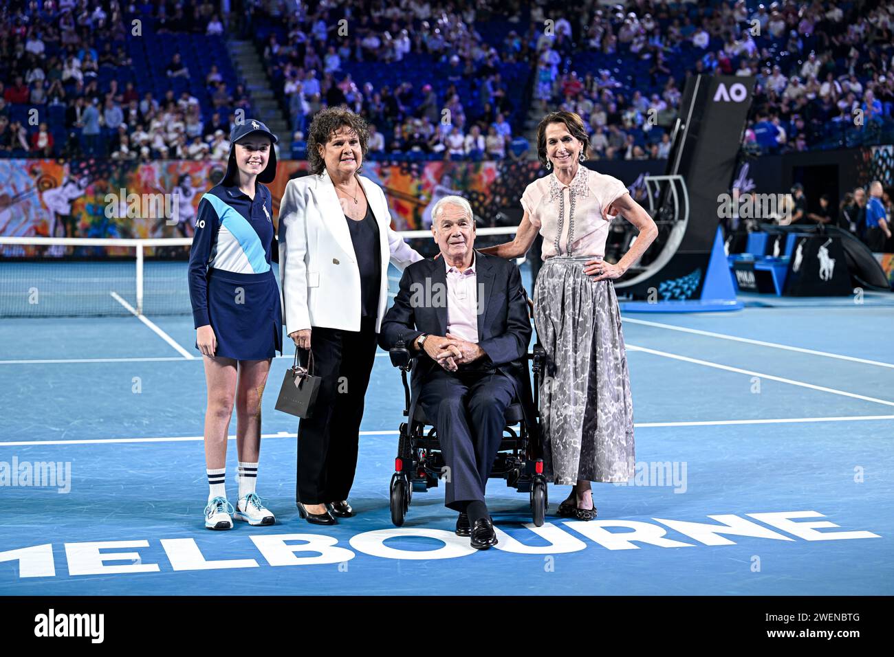 Paris, France. 25th Jan, 2024. Evonne Fay Goolagong Cawley with her ...
