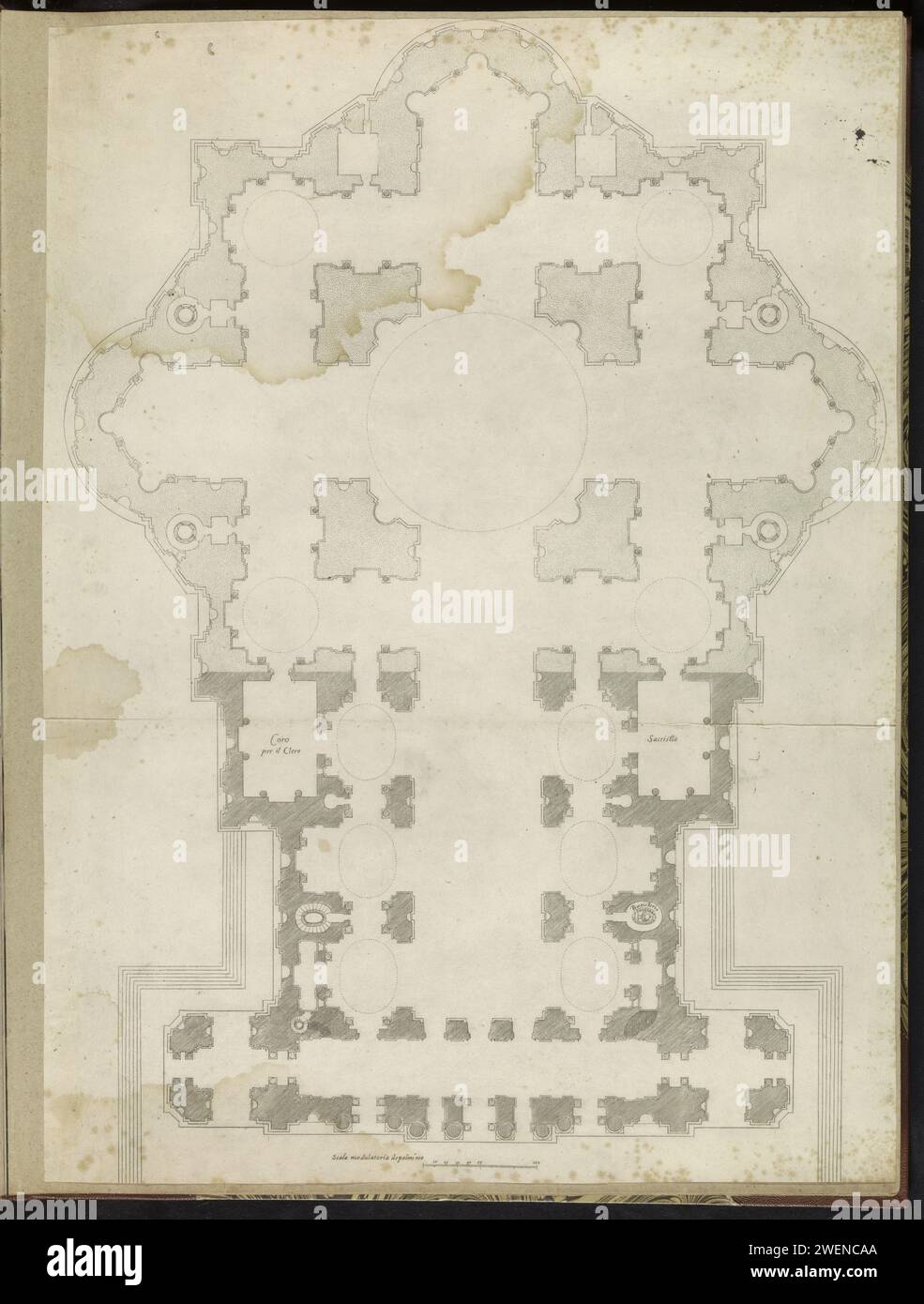 Map of the St. Peter's Basilica in Vatican City, Matthäus Greuter ...