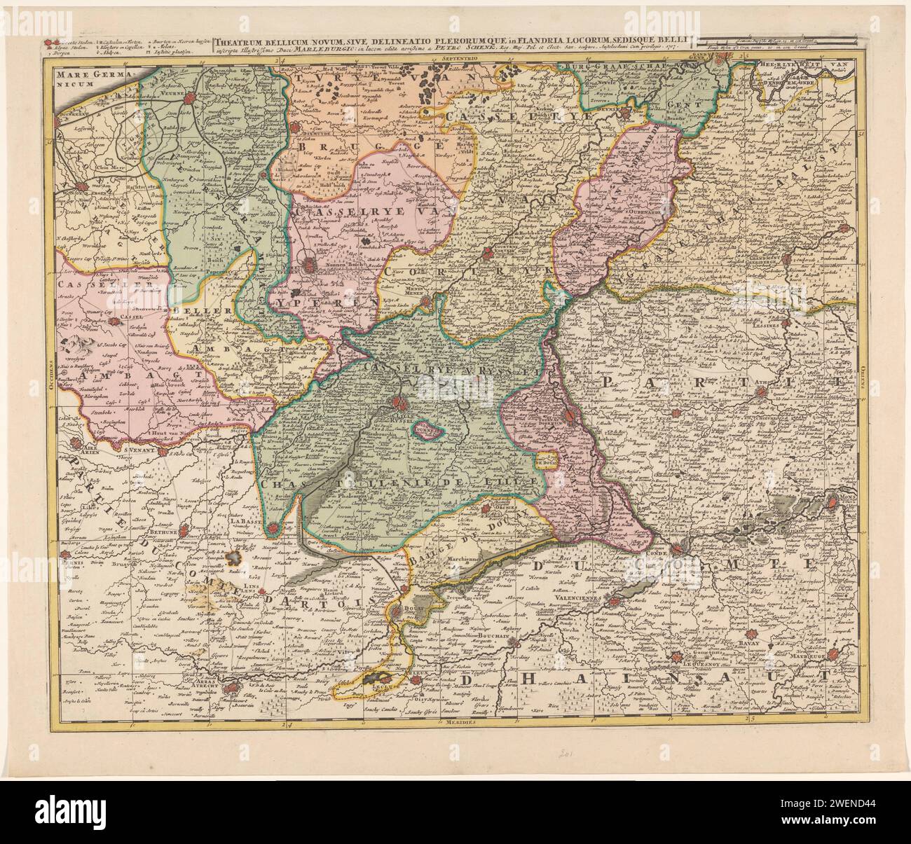 Map of South Flanders and Northwest France, Anonymous, 1707 print Map ...
