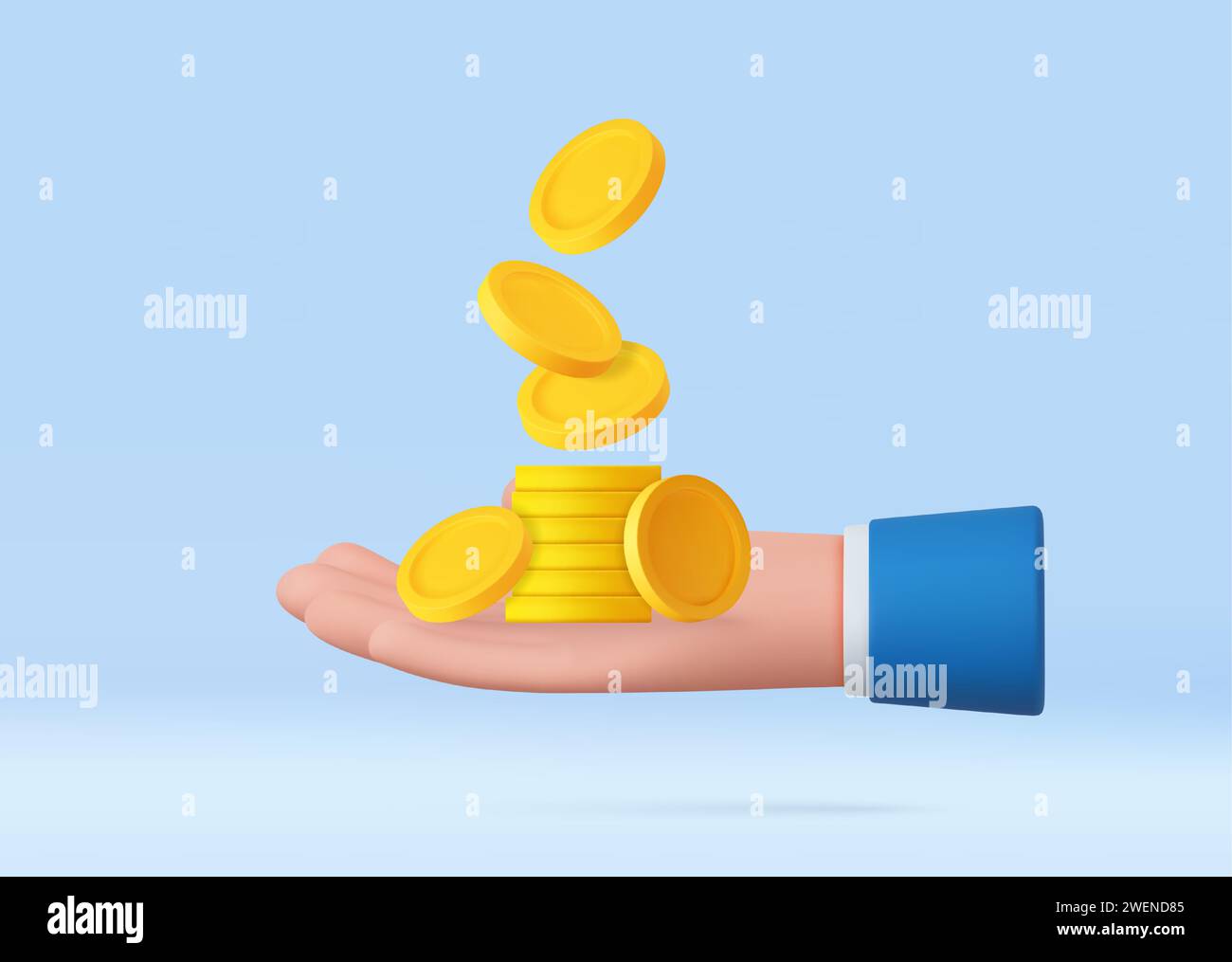 3d golden cartoon hand Stock Vector Images - Alamy