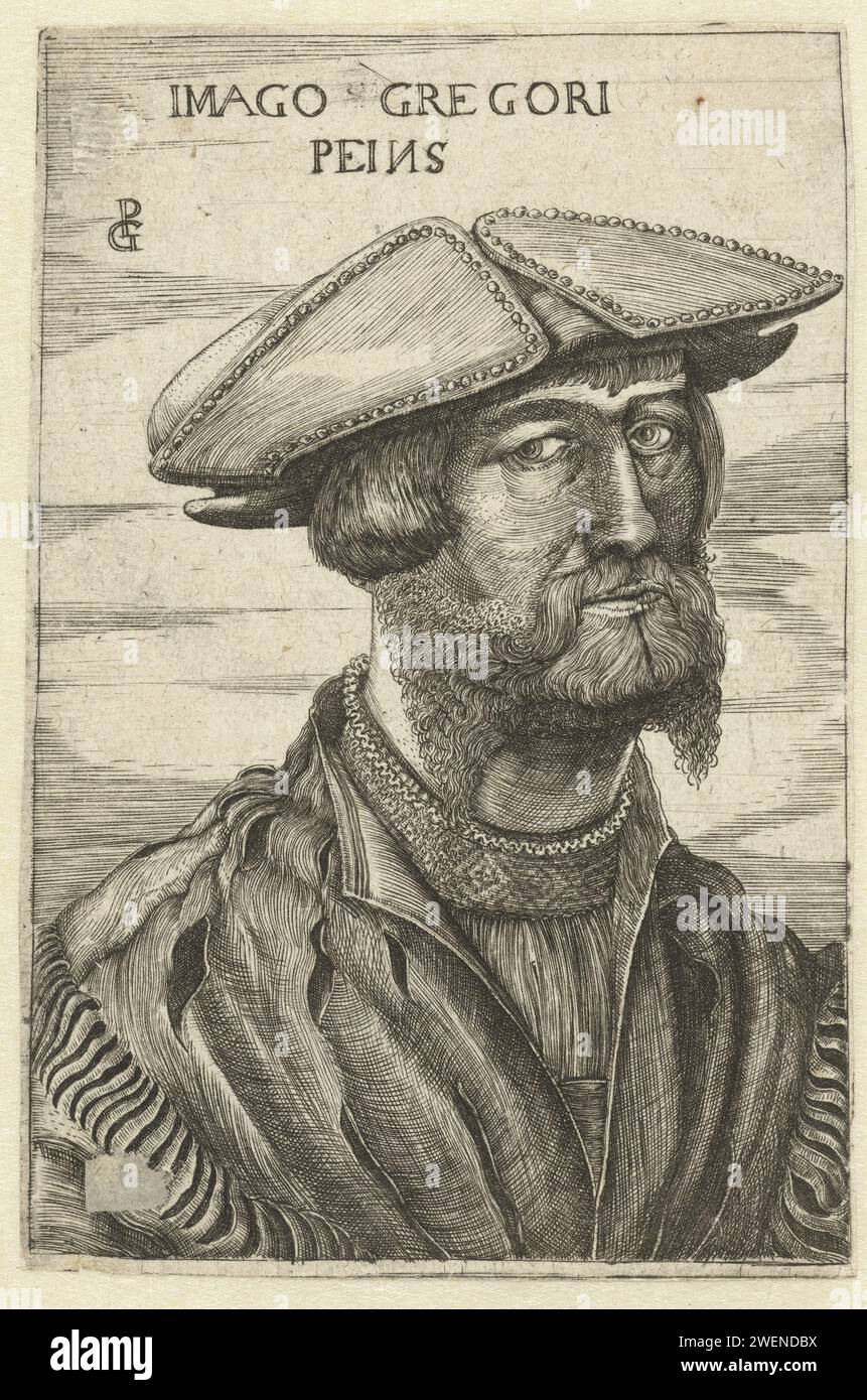 Portret is Georg Pencz, Anonymous, 1510 - 1599 print Portrait of ...