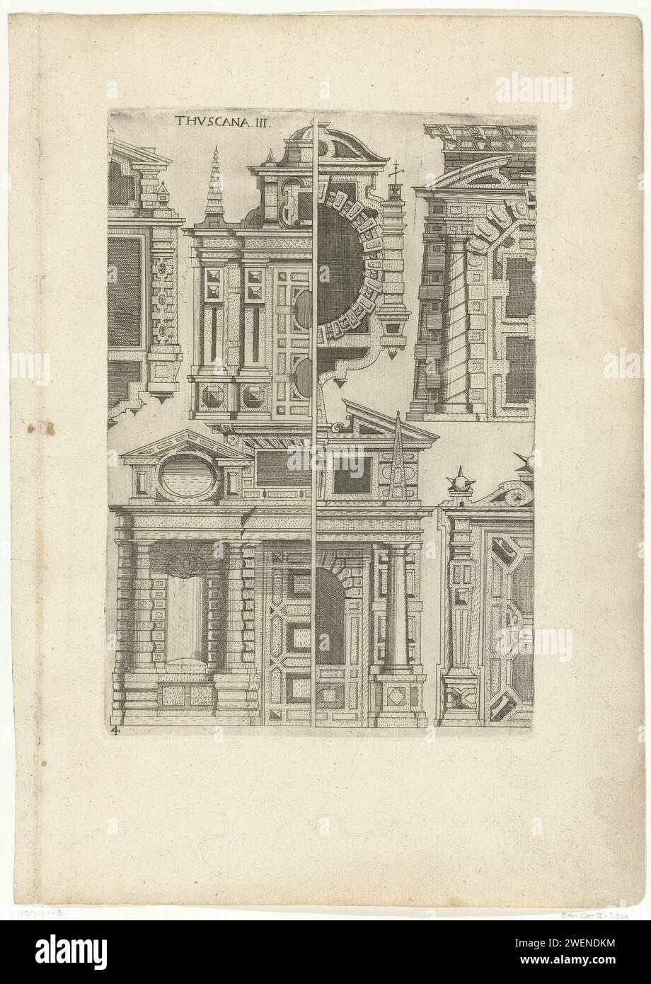 Seven frames for portals and windows, 1610 print The leaf is vertically ...