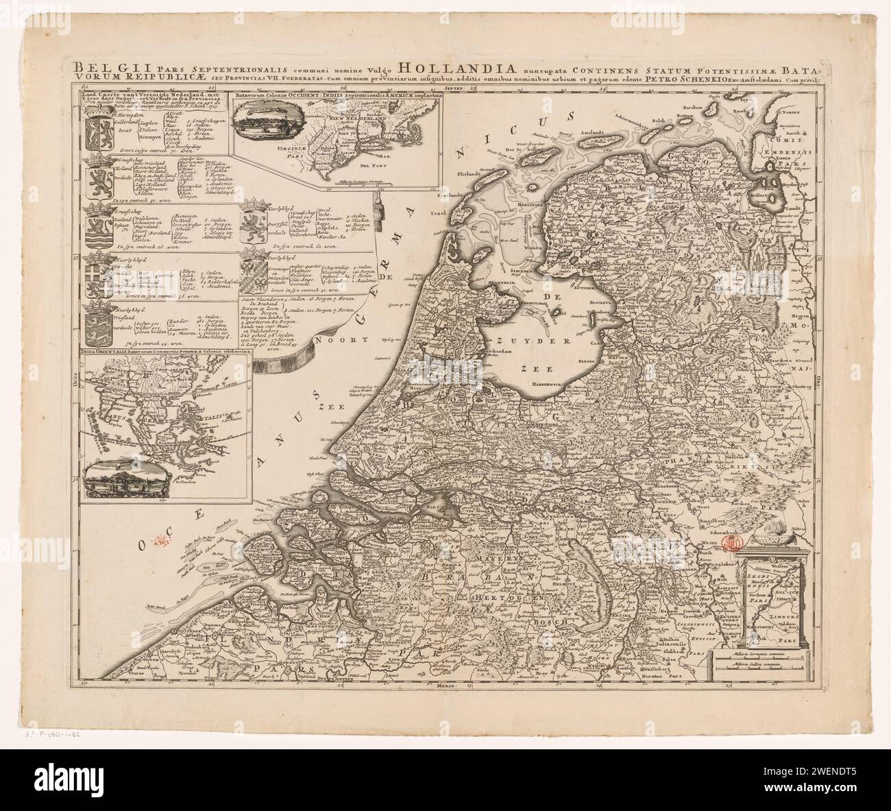 Map of the Republic of the Seven United Netherlands, 1705 print At the ...