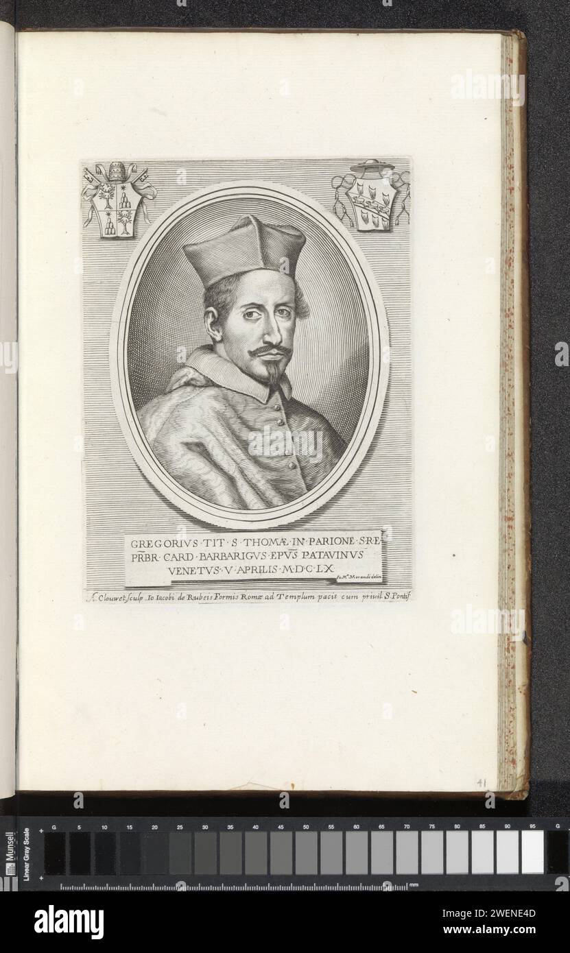 Portret Van Kardinaal Gregorio Barbarigo, 1660 - 1679 print Portrait of ...