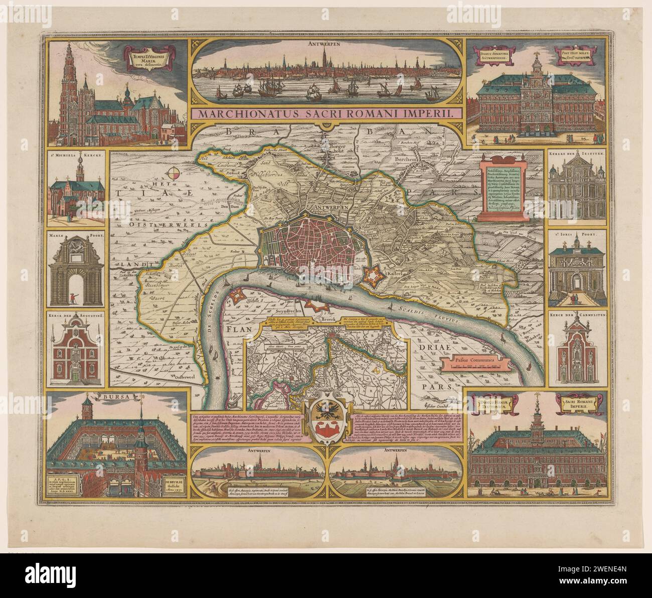 Map of the city of Antwerp and its surroundings, Claes Jansz. Visscher ...