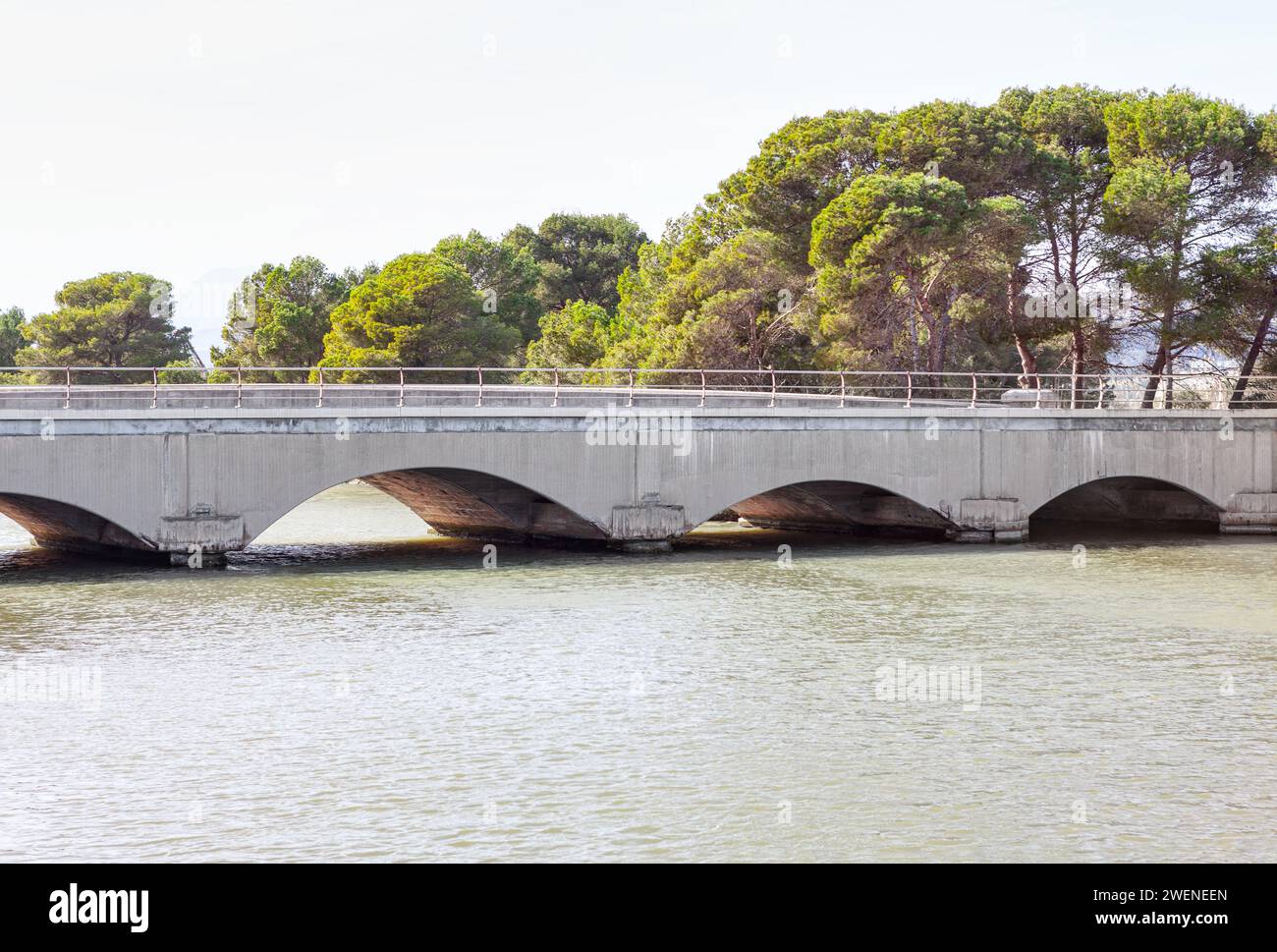 Arch bridge over the water canal in Alcudia Mallorca Spain Stock Photo ...