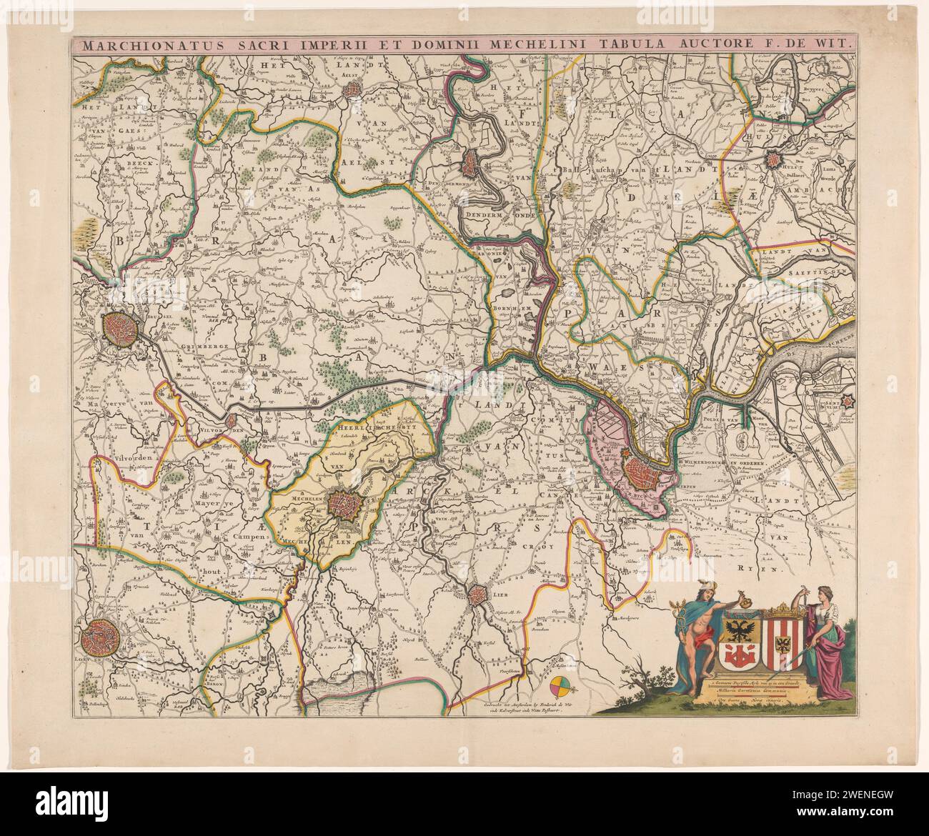 Map of a part of Flanders, Anonymous, 1670 - 1706 print Map of a part ...