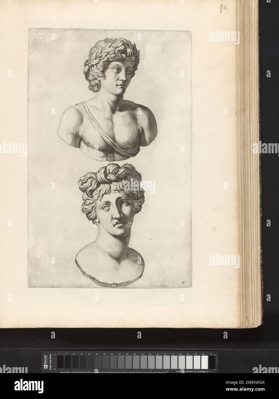 Images of Jupiter and Africa, 1636 - 1647 print Two columns with faces ...