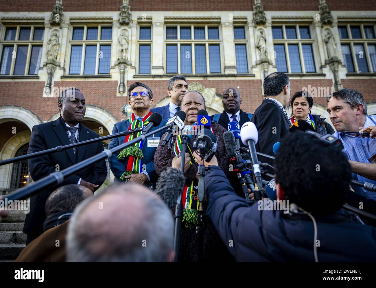 THE HAGUE - South African Foreign Minister Naledi Pandor speaks to the ...