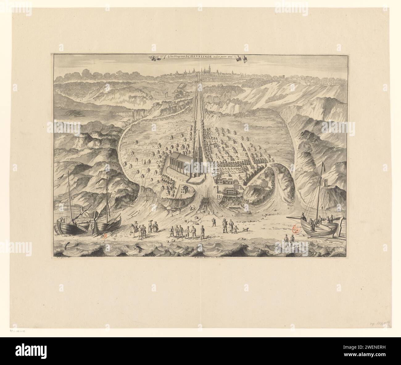 View of Scheveningen, 1729, Anonymous, Gerrit van Giessen, 1729 - 1736 ...